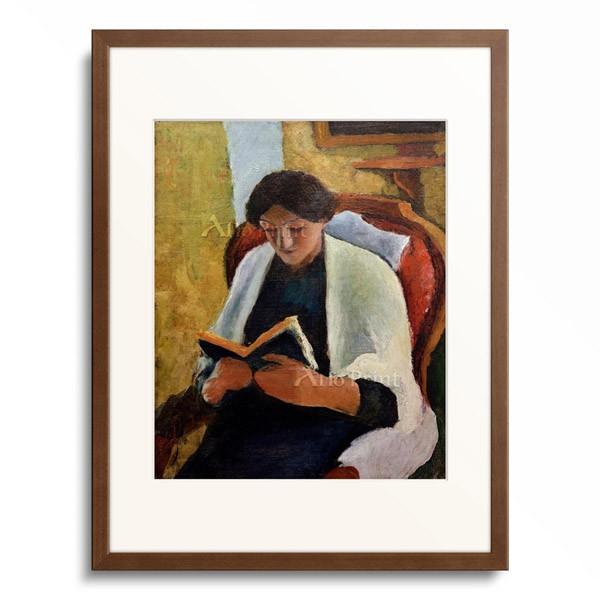 Macke, August 1887-1914."Lesende Frau im roten Sessel", (Reading woman in red armchair) 1910.Oil on canvas, 44 × 36 cm.I...