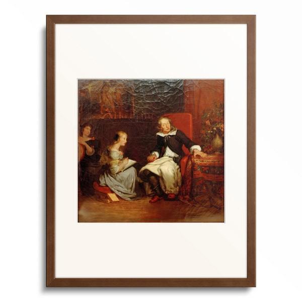 John Milton; English poet; 1608-1674."Milton dictant le paradis perdu a ses filles" (Milton dictates to his daughters th...