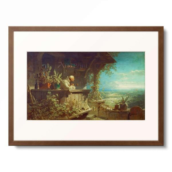 Spitzweg, Carl 1808-1885."Verdachtiger Rauch" (Klausner schaut ins Land), 1860/62.(Hermit is contemplating the view whil...