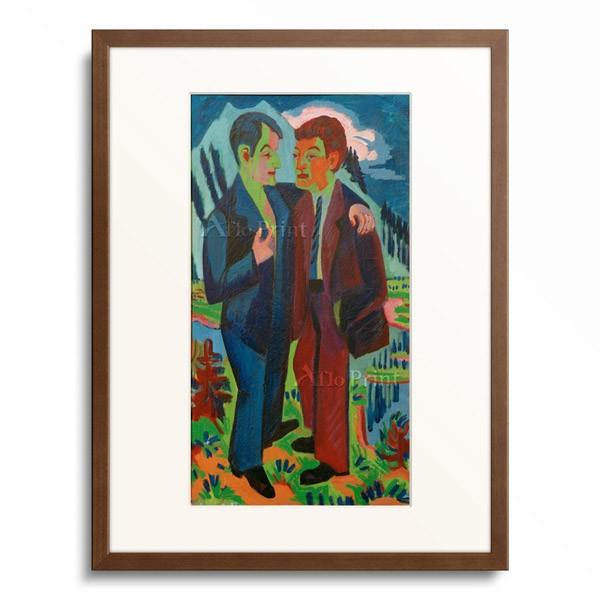 Kirchner, Ernst Ludwig 1880-1938."Friends", 1924/25.Oil on canvas, 166 × 90 cm.Nachlass E.L.Kirchner.