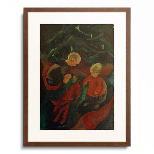 Seehaus, Paul Adolf 1891-1919."Zwei Kinder unterm Weihnachtsbaum" (Two children under the Christmas tree), 1914.(The chi...