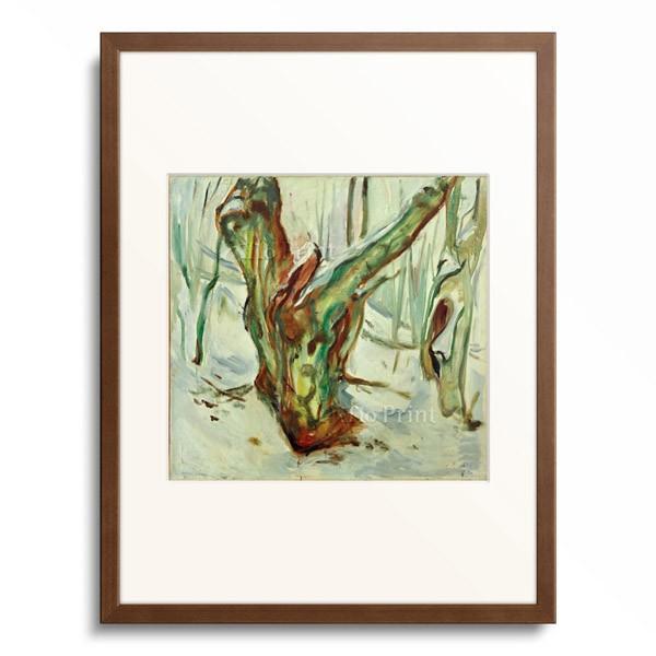 Munch, Edvard1863-1944,Norwegian painter."Gnarled tree trunks in the snow",  1923.Oil on canvas, 95 x 100 cm.Inv. no. M ...