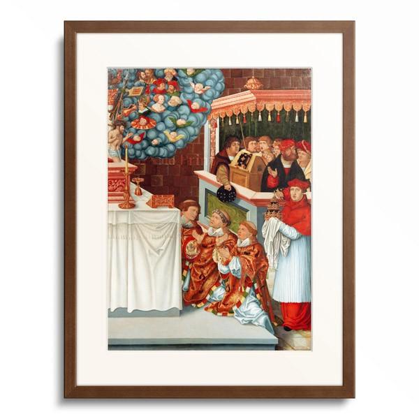 Cranach, Lucas th. E.1472-1553,School (anonymous master)."Mass of Saint Gregory with Cardinal Albrecht of Brandenburg", ...