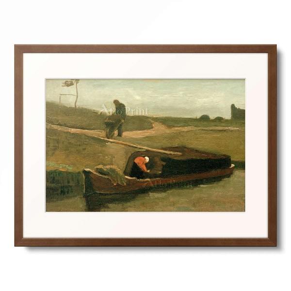 Gogh, Vincent van. 1853-1890."Peat boat with two figures",October 1883.Oil on canvas, 37 × 55.5cm.Assen, Drents Museum.