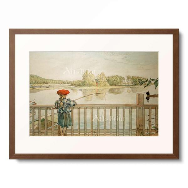 Larsson, Carl 1853-1919."Lisbeth fishing", 1898. (Lisbeth, the artist’s daughter). Watercolour, 32 × 43cm. From a series...
