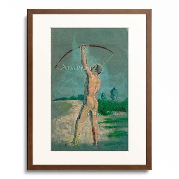 Macke, August,1887-1914,German painter."Bogenschutze" (Archer), 1903.Pastel and pencil on grey paper,45 × 29.3 cm.Privat...