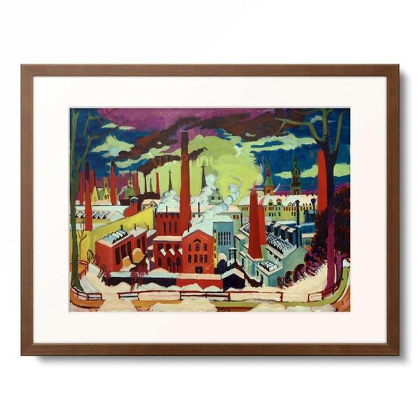 Chemnitz (Saxony), engine works."Chemnitzer Fabriken" (Chmnitz factories), painting, 1926, by Ernst Ludwig Kirchner (188...