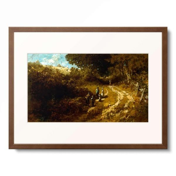 Spitzweg, Carl 1808-1885."Kirchgang bei Dachau".(Going to Church near Dachau).Oil on poplar wood, 26.5 × 48.5 cm.Dresden...