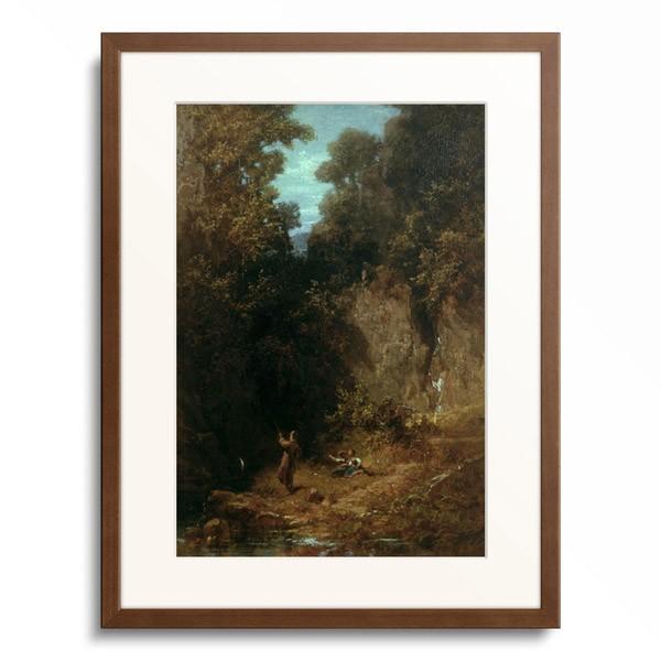 Spitzweg, Carl 1808-1885."The Angler", circa 1875.Oil on poplar, 25.5 × 18.5 cm.Dresden, Staatliche Kunstsamlungen Dresd...