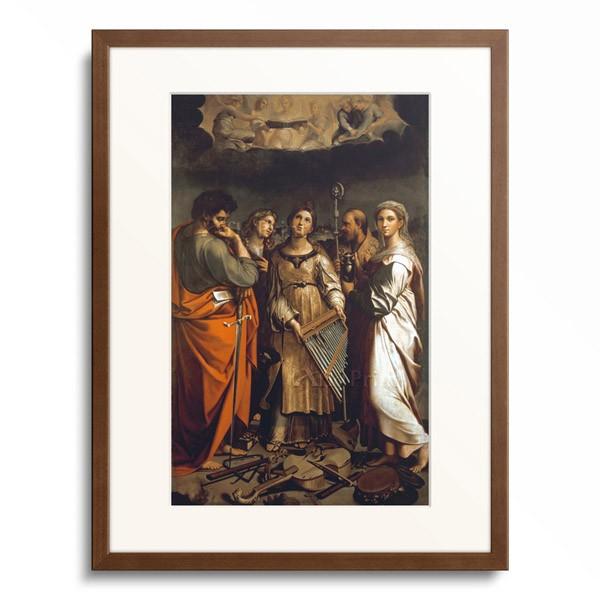 After: Raphael, orig. Raffaello Sanzio 1483-1520."Saint Cecilia" (with Paul, John the Evangelist, Augustine and Mary Mag...