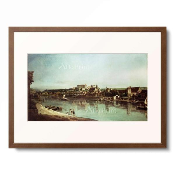 Pirna (Saxony).- "Pirna from below town on the right Elbe bank near Copitz unterhalb der Sta dt".(view of town with the ...