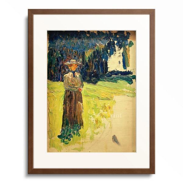 Kandinsky, Wassily 1866-1944."Kochel - woman standing at the edge of the wood", summer 1902.Oil on canvas board, 32.7 × ...