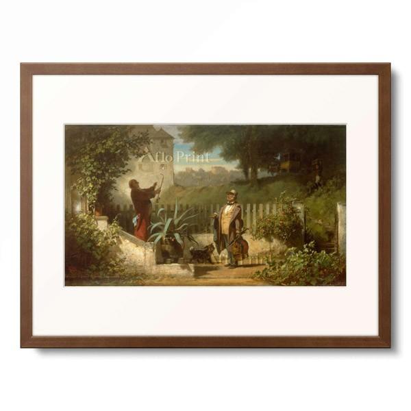 Spitzweg, Carl 1808-1885."Besuch auf dem Lande" (Visit to the Countryside, undated. 27 × 48 cm. Oil on canvas, 27 × 48 c...