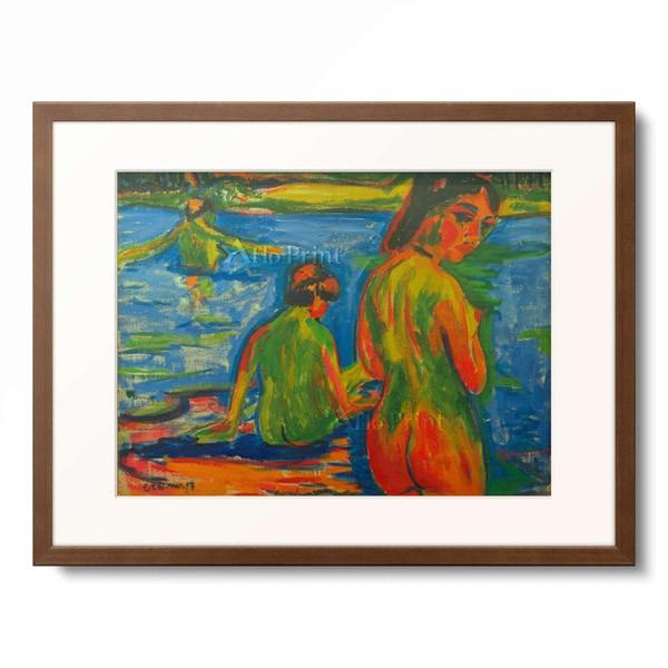 Kirchner, Ernst Ludwig,1880-1938,German painter.'Im See badende Madchen' ('Girls bathing in the sea'), 1909.Painting.Oil...
