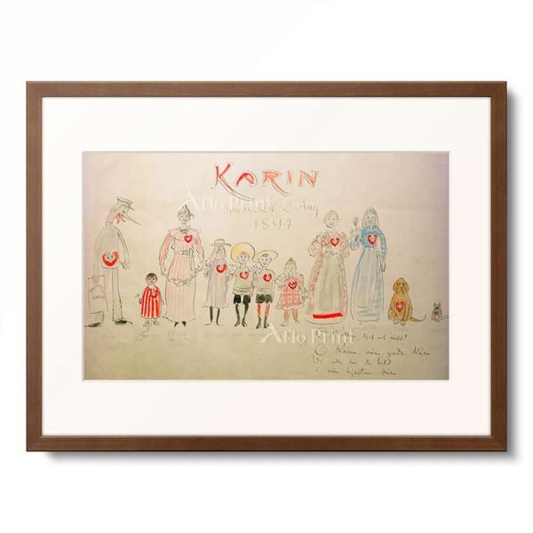 Larsson, Carl; Swedish painter and illustrator; 1853-1919."Congratulations on Karin’s Name Day, 1894" (the artist and hi...