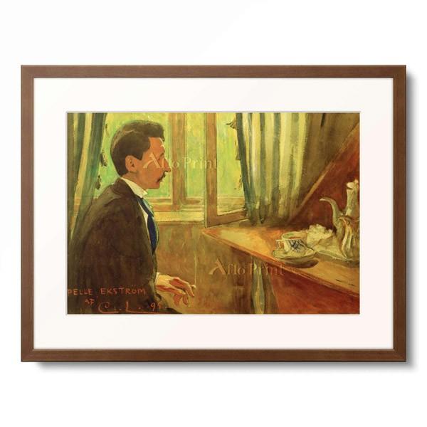 Ekstrom, Per; Swedish painter.1844 island of Oland (Sweden) - 1935 ib."The landscape painter Per Ekstrom".Drawing, 1895,...