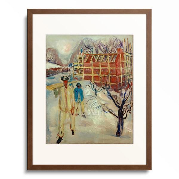 Munch, Edvard1863-1944,Norwegian painter."Builders in the snow. Brick studio", 1919/20.Oil on canvas, 127 x 103 cm.Inv. ...