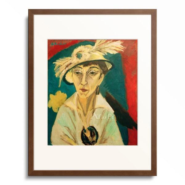 Kirchner, Ernst Ludwig 1880-1938."Portrait of Erna Schilling (Sick woman, Lady with a hat) ", 1913.(Erna Schilling, 1884...