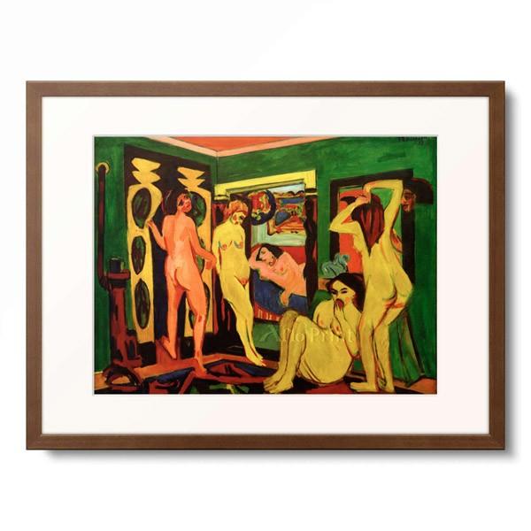 Kirchner, Ernst Ludwig, Austrian painter, 1880-1938."Badende im Raum" (Bathers in a room), 1909/20.Oil on canvas, 151 × ...