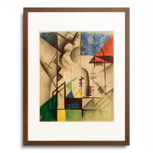 Macke, August. 1887-1914."Abstrakte Formen" (Abstract shapes), 1913.Coloured crayon, pencil, water colour and opoaque wh...
