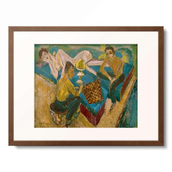 Kirchner, Ernst Ludwig,1880-1938,German painter."Erich Heckel und Otto Mueller beim Schach II" (Erich Heckel and Otto Mu...