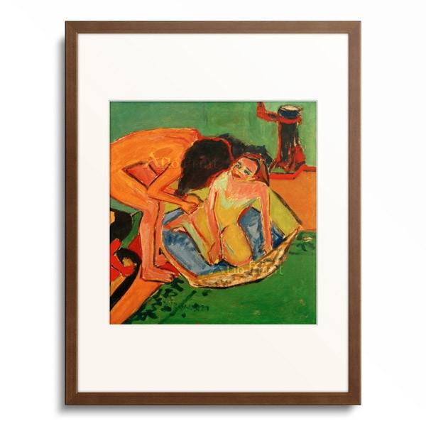 Kirchner, Ernst Ludwig 1880-1938.- "Two Nudes with Bathtub and Stove", 1911.Oil on canvas,89 × 80 cm.Baden-Baden, Museum...