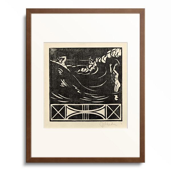 Kirchner, Ernst Ludwig 1880-1938."Trennung" (Separation), 1905.Woodcut, 19,9 × 19,6 cm.Folio six from a series of six wo...