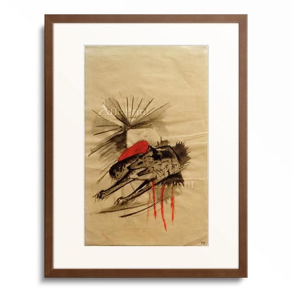 Marc, Franz 1880-1916."Liegende Hyane (Liegender Wolf) "(Lying hyena / Lying wolf), 1913.Water colour, 20.1 × 12.4 cm.(F...