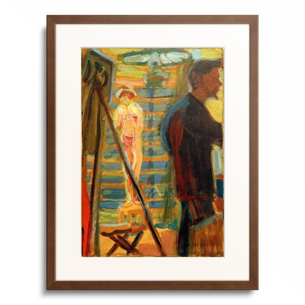 Kirchner, Ernst Ludwig 1880-1938. "Heckel and artist’s model in the studio" 1905.The painter Erich Heckel, 1883-1970).Oi...