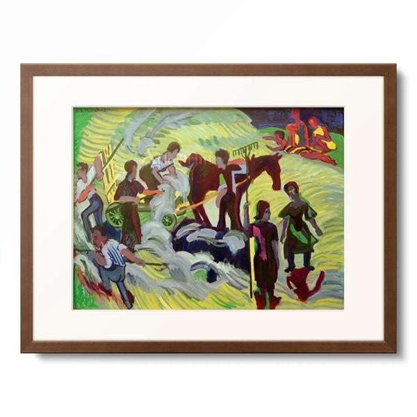 Kirchner, Ernst Ludwig 1880-1938."Heuernte" (Hay Making), 1924-26/37.Oil on canvas,90 × 120 cm.Private collection.Bibera...