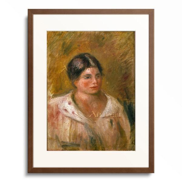 Renoir, Auguste 1841-1919."Portrait de femme" (Portrait of a woman), undated.Oil on canvas, 30 × 22cm.Private collection.