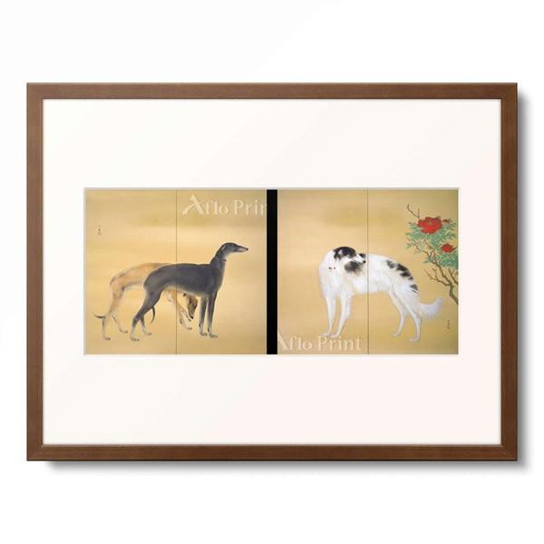 Hashimoto Kansetsu 1883-1945.“Dogs from Europe” (Europaische Hunde), 1941.(Windhunde).Diptychon, in je zwei Felder unter...