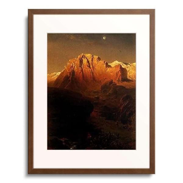 Artist:  Bamberger, Fritz,1814-1873 Imagetitle:  Evening sun creating a glow in the Sierra Nevada. 1863 Dimensions:  76,...