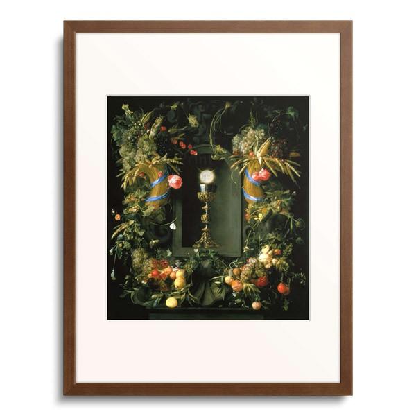 作家名:ヤン・ダヴィス・デ・ヘームArtist:Jan Davidsz de Heem1606-1683/84 Imagetitle:Kelch und Hostie, umgeben von Frucht- girlanden. 1648...
