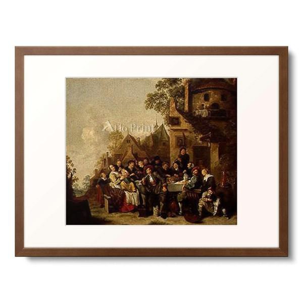 Artist:  Molenaer, Jan Miense,1610-1668 Imagetitle:  Frohliche Gesellschaft vor dem Wirtshaus Zum Halbmond in Haarlem. 1...