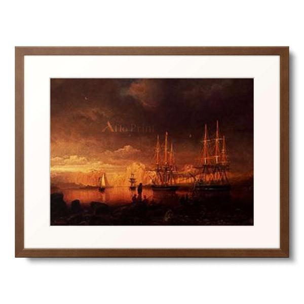 Artist:  Larsson, Markus,1825-1864 Imagetitle:  Der Hafen von Stavanger bei Abend- beleuchtung. Um 1860 Dimensions:  56,...