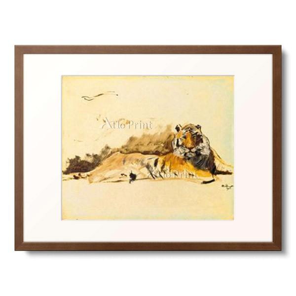 作家名:マックス・スレフォークト (1868年-1932年)国籍: ドイツ ジャンル: 印象派 Artist: Slevogt, Max,1868-1932 Imagetitle:Ruhender Tiger. 1901 Dimension...