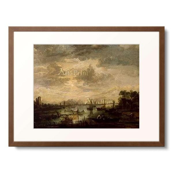 Artist:  Neer, Aert van der,1603/04-1677 Imagetitle:  Fischfang bei Mondschein Dimensions:  66,5 x 86,5 cm. Medium:  On ...