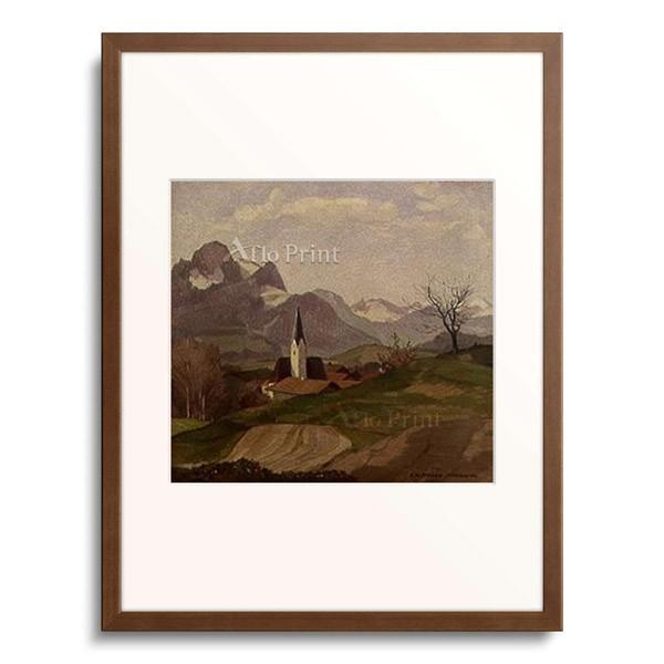 Artist:  Muller-Samerberg, Karl Hermann,1869-1946 Imagetitle:  Kirche in Torwang/Samerberg, Obb. Dimensions:  39 x 36 cm...