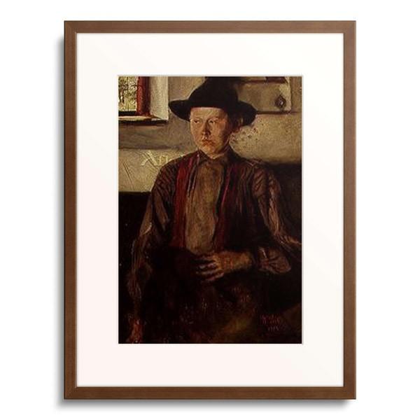 Artist:  Leibl, Wilhelm,1844-1900 Imagetitle:  Huftbild eines Bauernjungen (Michael Ebersberger). 1885 Dimensions:  58 x...