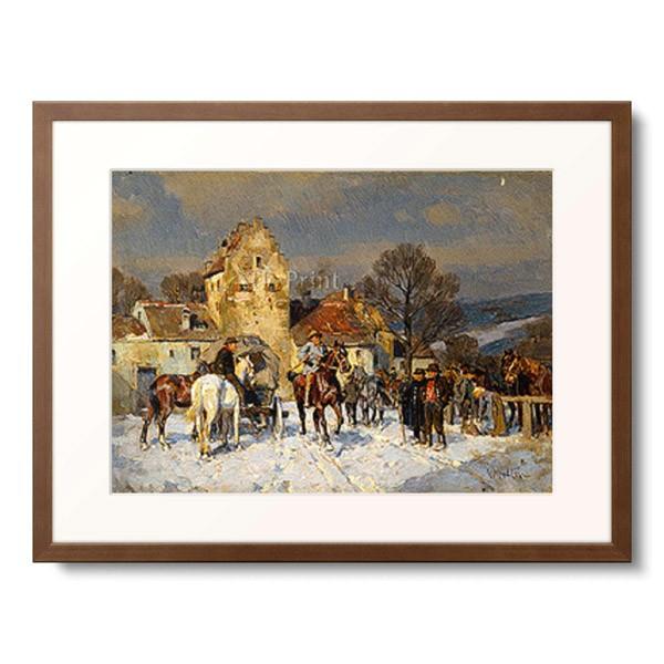 Artist:  Velten, Wilhelm,1847-1929 Imagetitle:  Pferdemarkt in Franken Dimensions:  15,5 x 24 cm. Medium:  Oil/Wood Loca...