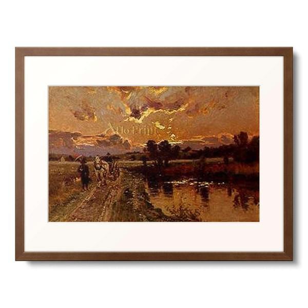 Artist:  Strutzel, Otto,1855-1930 Imagetitle:  Abendsonne Dimensions:  25,5 x 39 cm. Location:  Rosenheim, Stadtische Ga...