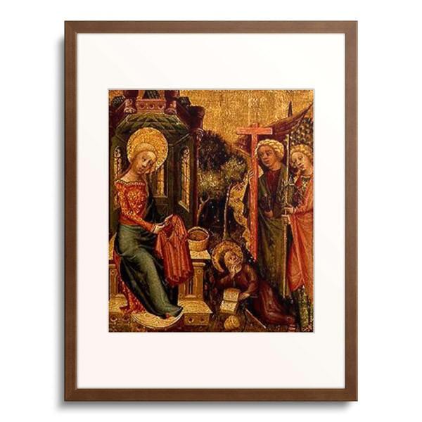 Artist:  Meister Bertram,um1340-1414/15 Imagetitle:  Buxtehuder Marienaltar. Besuch der Engel bei Maria, die den Rock Ch...