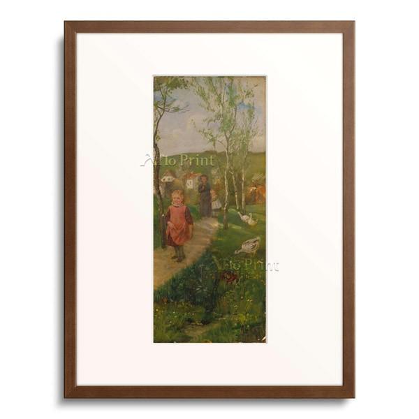 Artist:  Sperl, Johann,1840-1914 Imagetitle:  Spring landscape with children taking a stroll. Location:  Bayer.Staatsgem...
