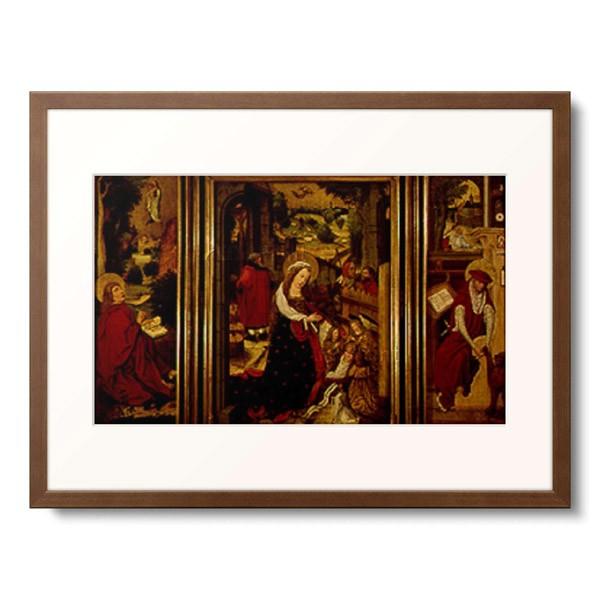 Artist:  Meister des Wendelinaltars,um 1500 Imagetitle:  Aschaffenburger Triptychon. Li: Johannes Ev.auf Patmos, Mitte: ...