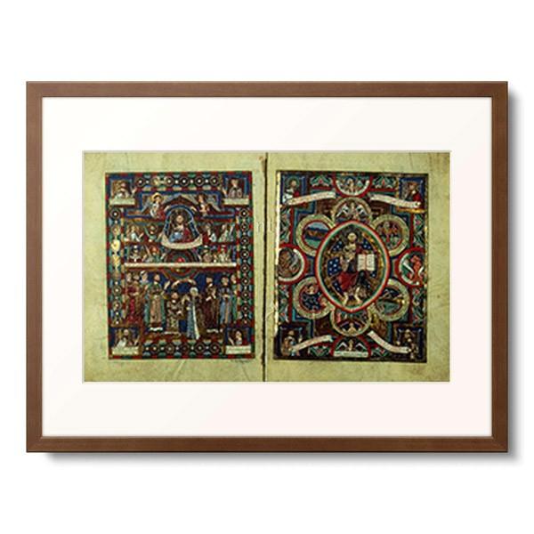 Artist:  Evangeliar Heinrichs des Lowen Imagetitle:  Kronungsbild Heinrichs und Mathildes (links) und Weltschopfung/Maie...