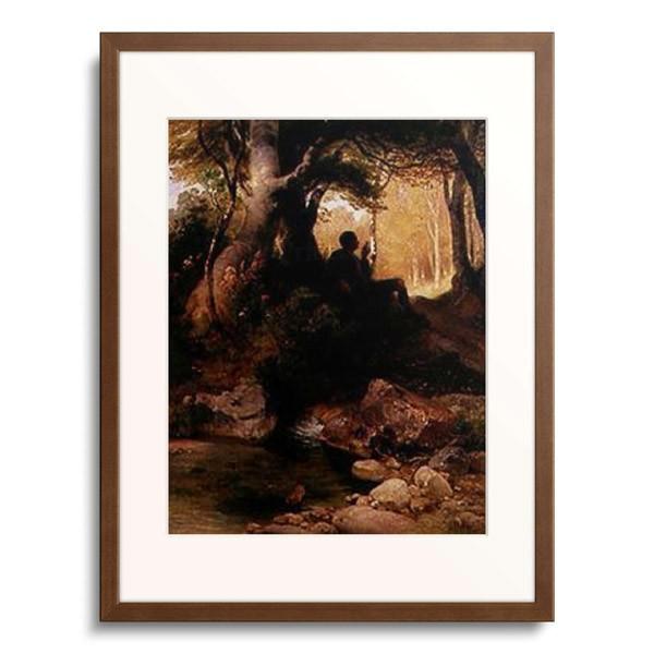 Artist:  Fischbach, Johann,1797-1871 Imagetitle:  Ruhe im Walde. 1855 Dimensions:  64 x 49 cm. Medium:  wood Location:  ...