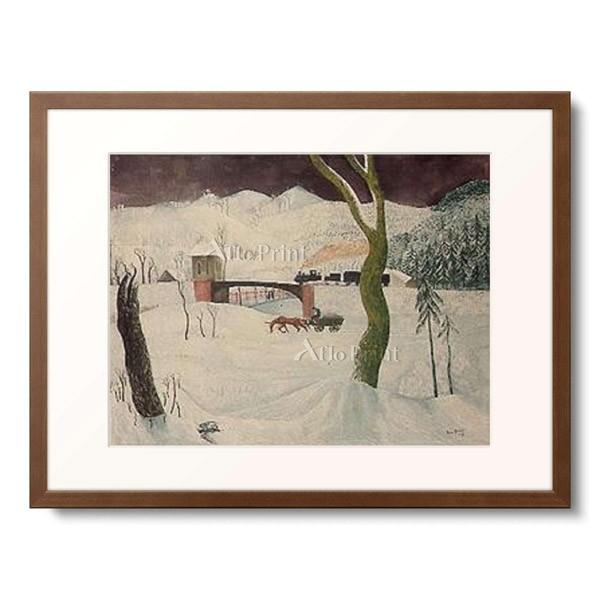 Artist:  Paiss-Goebel, Jeno,1896-1944 Imagetitle:  Winterlandschaft mit Fuhrwerk und Eisenbahn. 1932. Location:  Privatb...