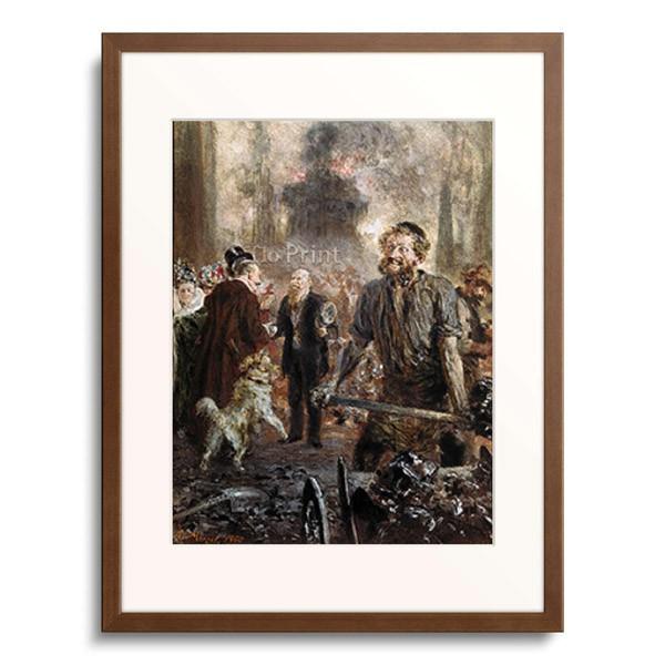 Artist:  Menzel, Adolph von,1815-1905 Imagetitle:  The visit of a member of the supervisory board in the steel-mill. 190...