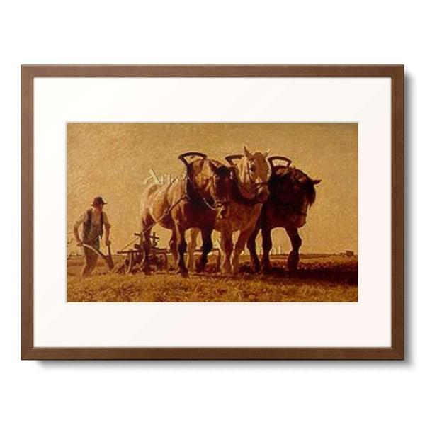 Artist:  Junghans, Julius Paul Imagetitle:  Pflugendes Pferdegespann. 1940.